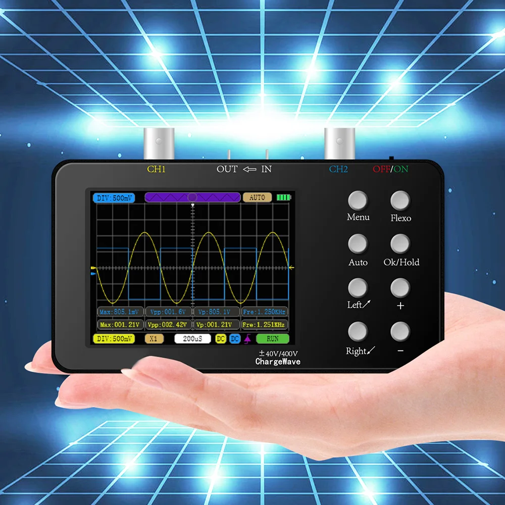 SCO2 50M Dual Channel Digital Oscilloscope 10Mhz Sampling Rate 2.5KSa/S ...